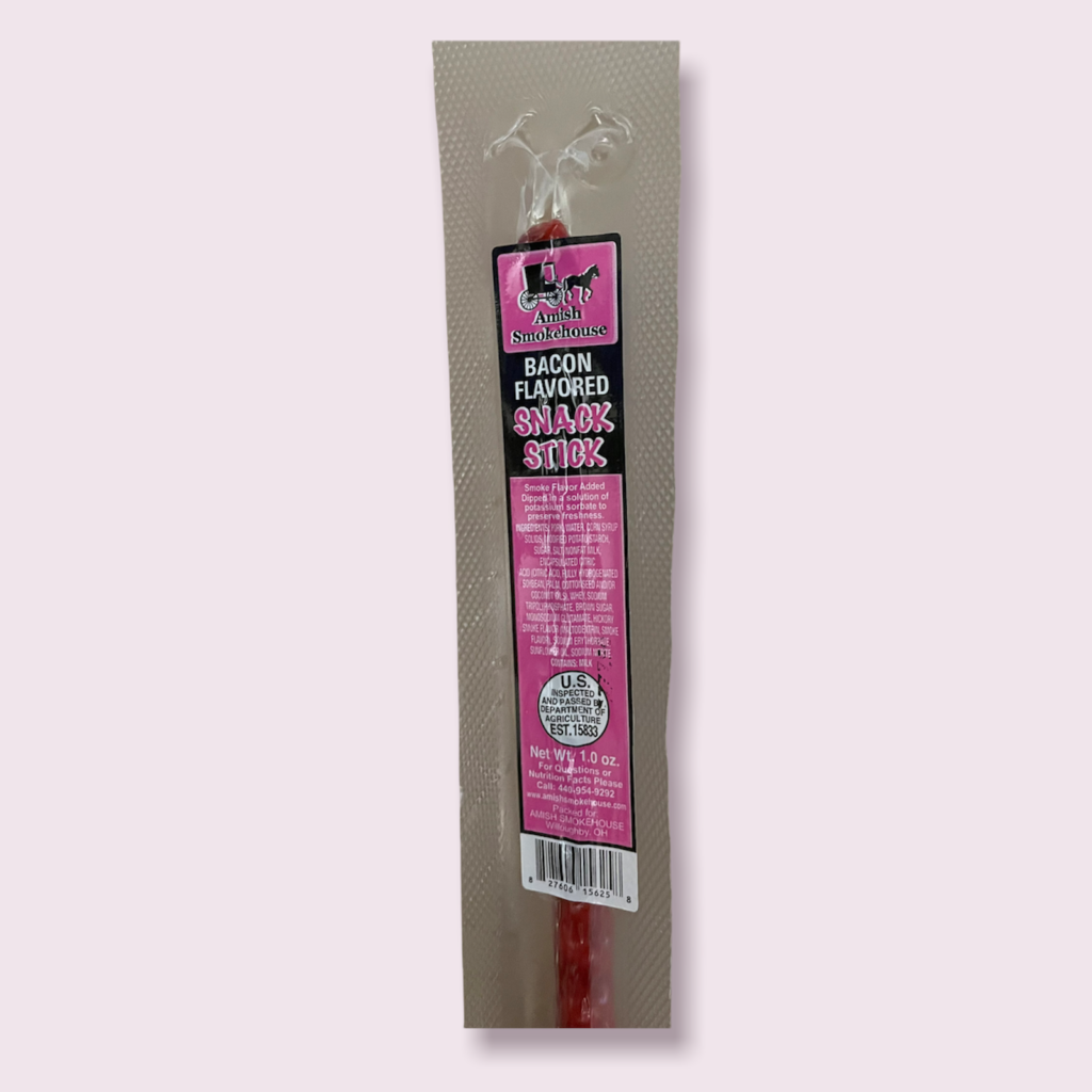 Bacon Flavored Beef Sticks 21 Ct. Individually Wrapped - Amish Smoke House
