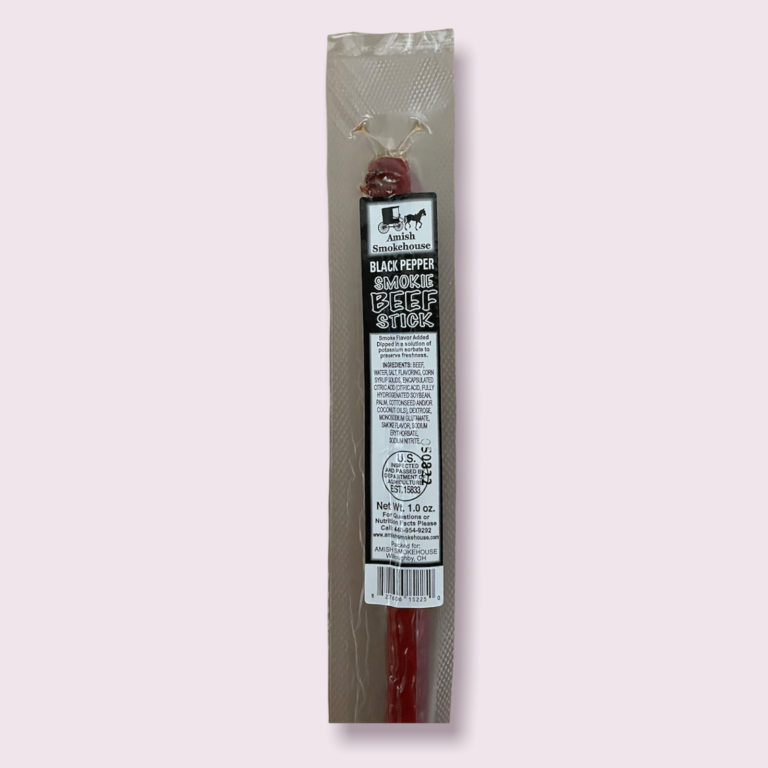 Black Pepper Beef Sticks 21 Ct. Individually Wrapped - Amish Smoke House