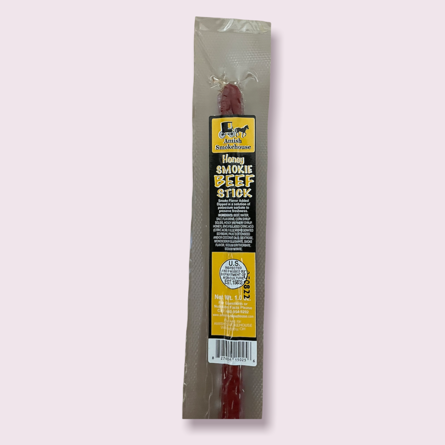 Honey Beef Sticks 21 Ct. Individually Wrapped - Amish Smoke House